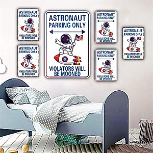 Astronaut Parking Only Sign Outer Space Themed Bedroom Decor Space Nursery Decor For Boys (931)
