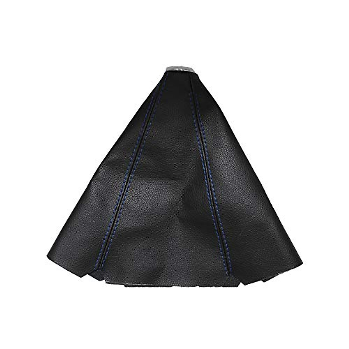 LIHNGAUTO Universal Auto Manual Gear Shift Knob Boot Dust Cover，Made of Black Pu Leather with Red Seams and Blue Seams (Blue)