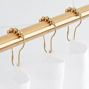 Signature Hardware 466818 Roller Ball Shower Curtain Rings - Set of 12 - Brushed Gold