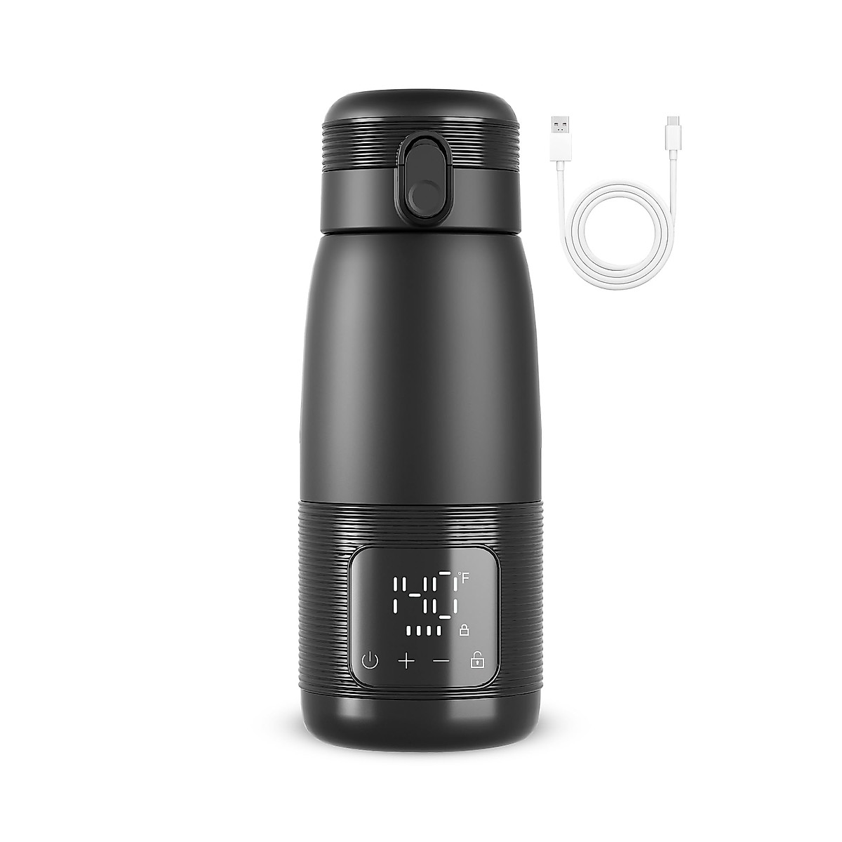 Smart Temperature Control Heated Coffee Mug with 6-10H Battery Life & LED Display, 12 Oz Self Warming Rechargeable Coffee Tumbler with Leak-Proof Lid, for Travel, Road Trip, Camping, Hiking, Car, etc