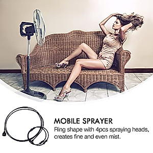 OUNONA 1 Set 12 Nozzles Black Nozzle Line Mister Misting Inch Cooling Spray Sprinkler Canopy Mist Ring Ties Inches Water Garden Kit Greenhouse Indoor Porch Pool Fan Deck Outdoor