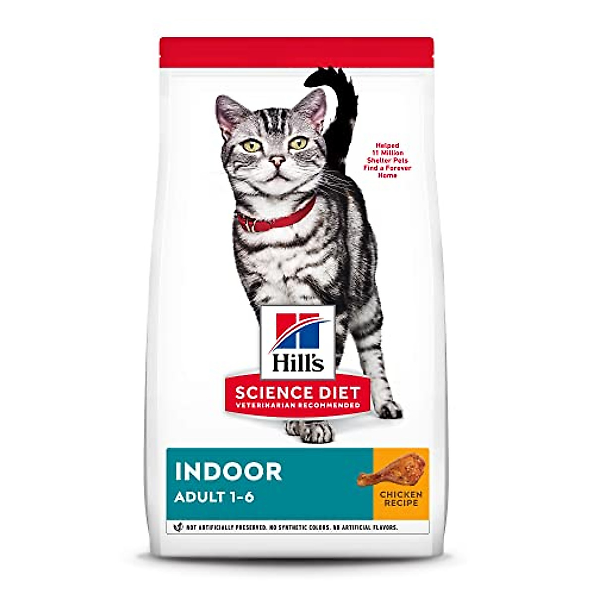 Hill's Science Diet Dry Cat Food, Adult, Indoor, Chicken Recipe, 3.5 lb. Bag