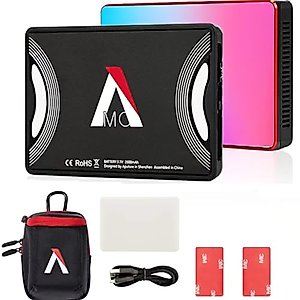 Aputure Amaran MC RGBWW LED On Camera Light Portable Photography Light TLCI/CRI 96+ RGB 0-360 Full Color 3200-6500K Adjustable 0-100% Stepless Dimming with Magnet Adsorption Function,Wireless Charging