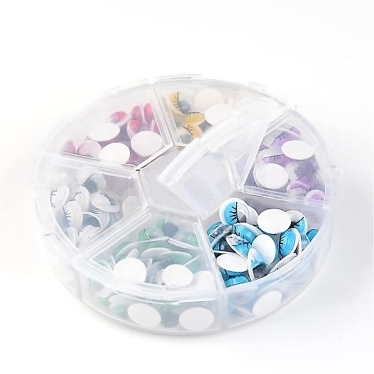 Craft County 300 Pcs Googly Eyes Multi Color 8mm Plastic with Lashes and Self-Adhesive Backing