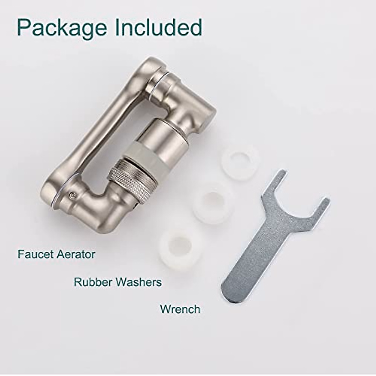 Brushed Nickel Faucet Extender for Bathroom Sink, Biveah Brass 1080° Rotating Splash Filter Dual-function Faucet Spray Head Aerator, KQB013NA