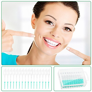 350 Pieces Soft Interdental Brush Steel Dental Picks Mixed Color Dental Flosser Oral Brush Floss Silicone Tooth Cleaning Tool for Oral Mouth Teeth Cleaning