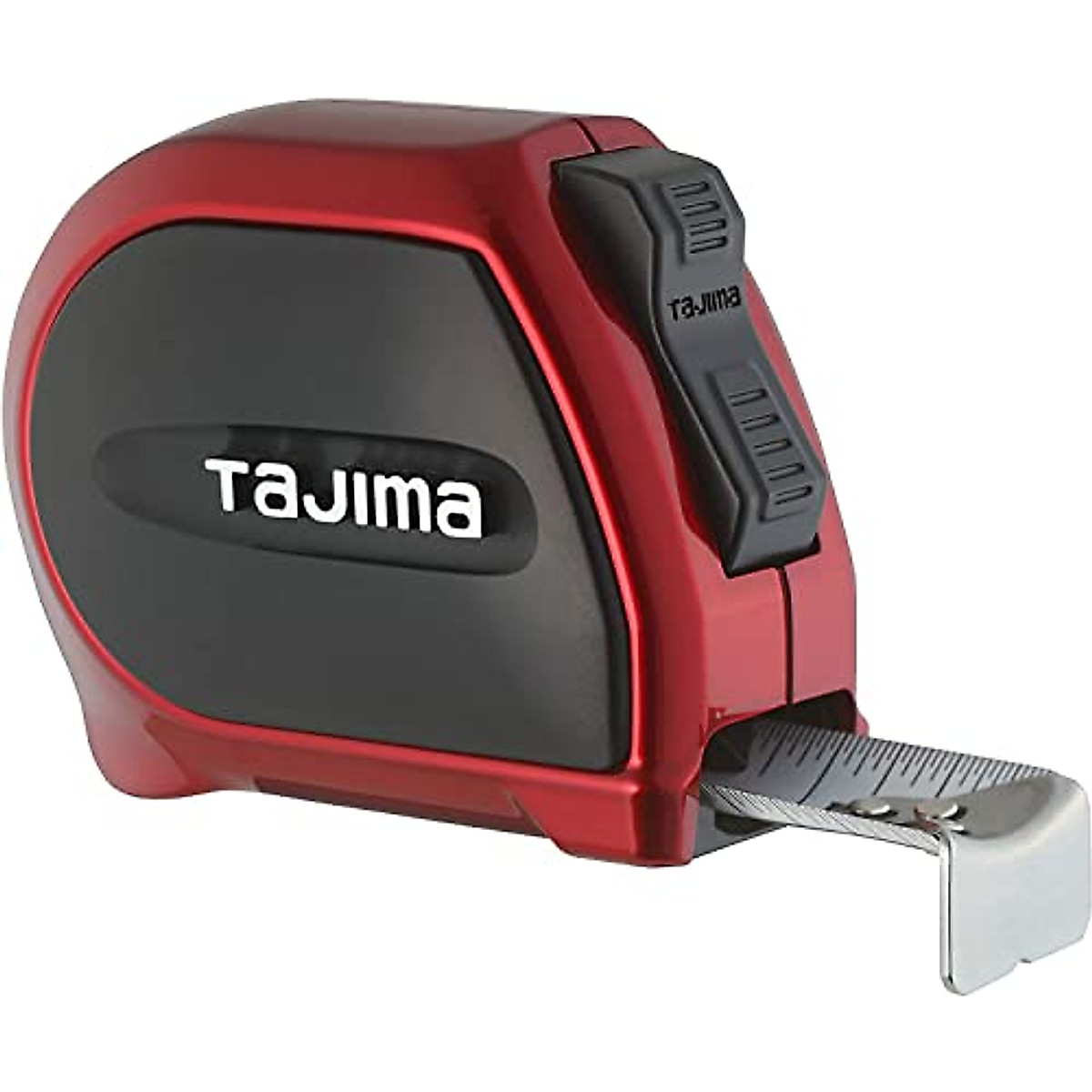 TAJIMA Tape Measure - SAE & Metric Scale 25ft/7.5m x 1 Inch Sigma Stop Measuring Tape with Acrylic Coated & Auto Locking Blade - SS-25/7.5MBW