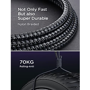 LISEN 3.2A USB C Cable Fast Charger [2 Pack/6.6FT], USB A to USB C Charger Cable Fast Charging Cord with LED Light and Rubber-Sleeved SR Compatible with Samsung Galaxy S20/S10/S9/Note 10/9