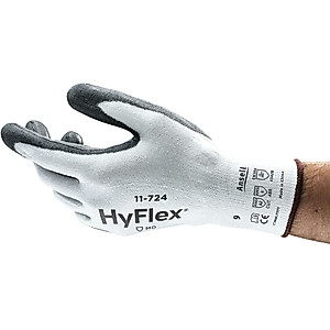 Ansell Healthcare 163833 Series 11-724 HyFlex Palm Dipped Medium Duty Glove, 13 Gauge, Size 9 (Pack of 144)