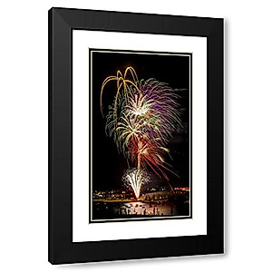 ArtDirect Colorado, Frisco Fireworks Display on July 4th XIV 13x18 Black Modern Wood Framed with Double Matting Museum Art Print by Lord, Fred