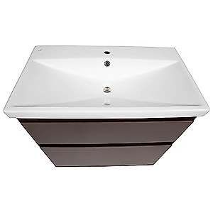 Modern Free Standing Bathroom Vanity with Washbasin | Elit Brown Matte Collection | Non-Toxic Fire-Resistant MDF-40-Omega Collection R-line 24"