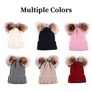 Baby Winter Warm Hat, Baby Newborn Knit Hat Infant Toddler Kid Crochet Hat Beanie Cap Beige