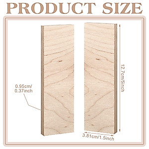 Chunful 4 Pcs Curly Maple Knife Handle Material Natural Wood Knife Handle Scales Knife Scales for DIY Crafts 3/8" x 1.5" x 5"