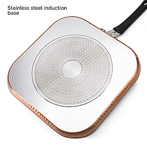 Ecolution Impressions Hammered Nonstick Square Griddle, Dishwasher Safe Cookware with Riveted Stainless Steel Handles, 11-Inch, Copper