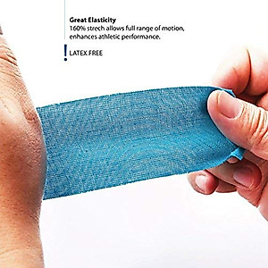 3-PACK Kinesiology Tape Pro Athletic Sports. Knee, Ankle, Muscle, Kinetic Sport Dynamic, Physical Therapy. Strong-Rock Breathable h2o Resist Cotton.Roll,pre-Cut 10 in Strip - Black