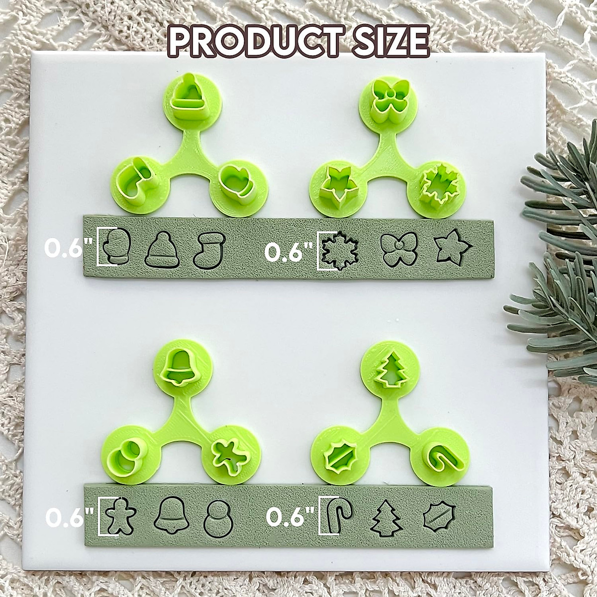 Mini Christmas Clay Cutters - Dacmern 12 Shapes Mini Christmas Polymer Clay Cutters, Small Winter Clay Earring Cutters for Christmas Clay Earrings Making (12Pcs Mini Studs Sets)