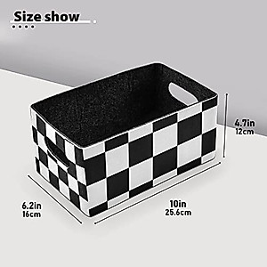Kcldeci Buffalo Check Storage Bins Baskets for Organizing, Black White Plaid Checkered Sturdy Storage Basket Foldable Storage Baskets for Shelves Closet Nursery Toy