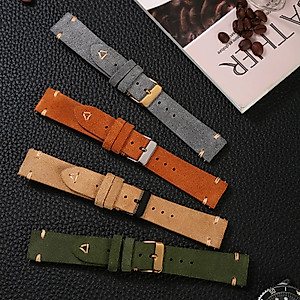 WOUKUP Quick Release Suede Leather Watch Bands Vintage Watchband for Men Watch Strap 18mm 19mm 20mm 21mm 22mm 24mm