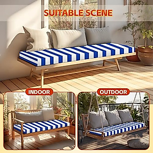 mudilun Bench Cushion Non-Slip Indoor/Outdoor Furniture Bench Cushions Waterproof Removable Cover with Ties Window Swing Patio Chair Pads 48x18x2.5 inch