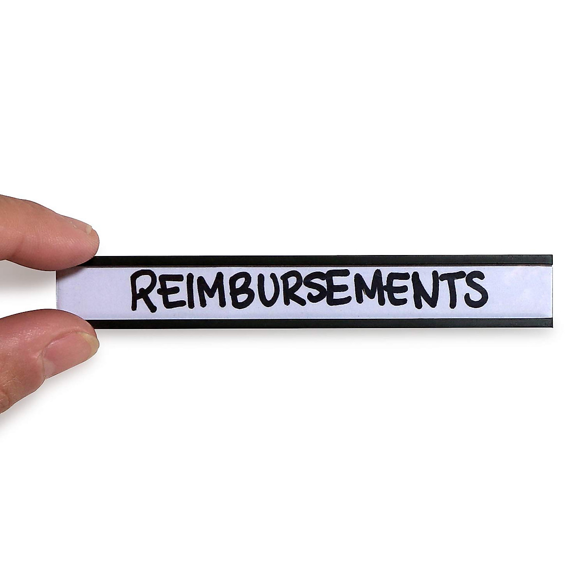 SmartSign Magnetic 'C' Channel Label Holders for Metal Racks and Shelves | 0.5" x 4" Pack of 25