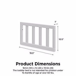 Little Seeds Haven Toddler Guard Rail, Nursery Furniture, White