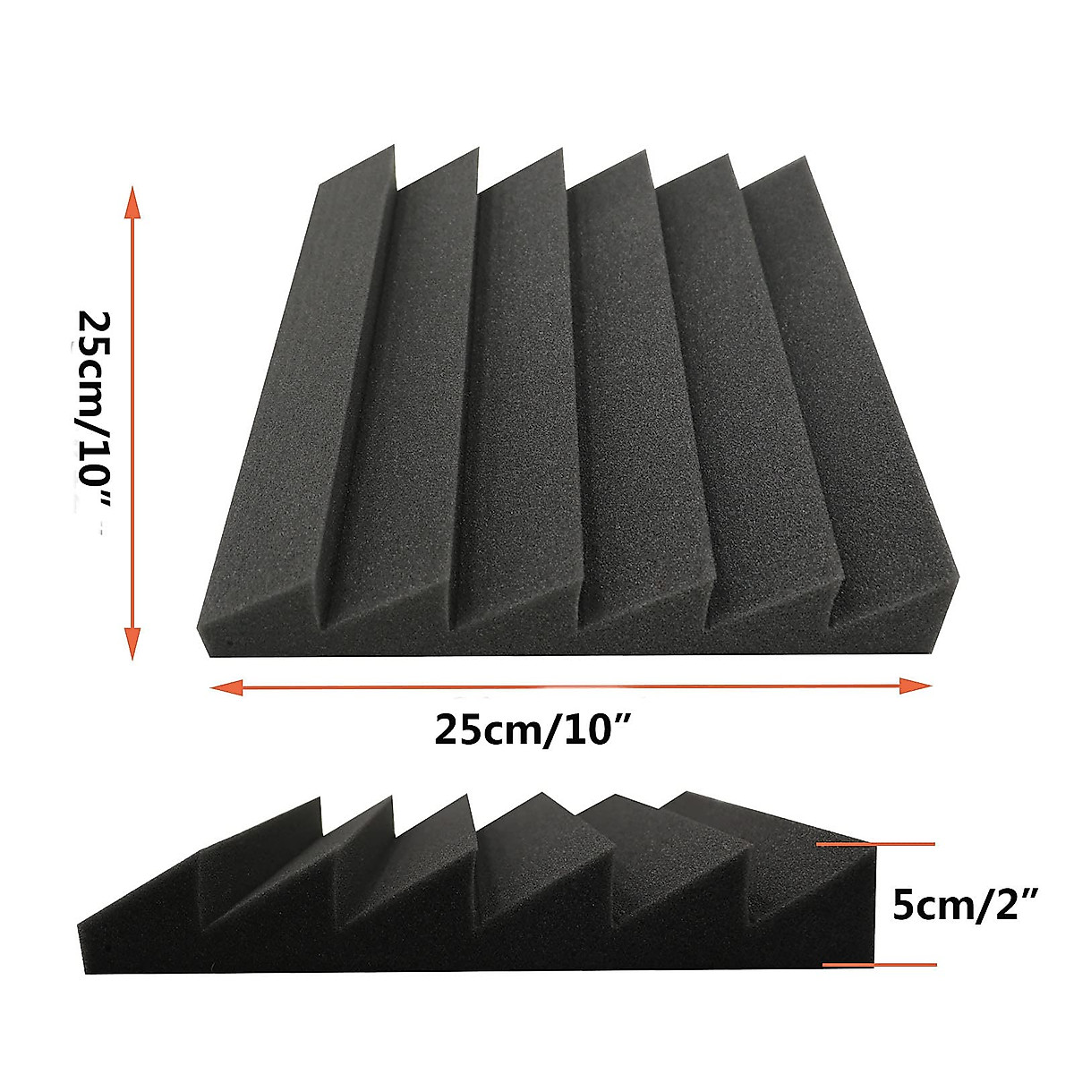Heavyoff 12 Pack Acoustic Foam Panels Studio Soundproofing Wedges 10"x10"x2" Noise Dampening Sound Insulation for Home Ceiling, White