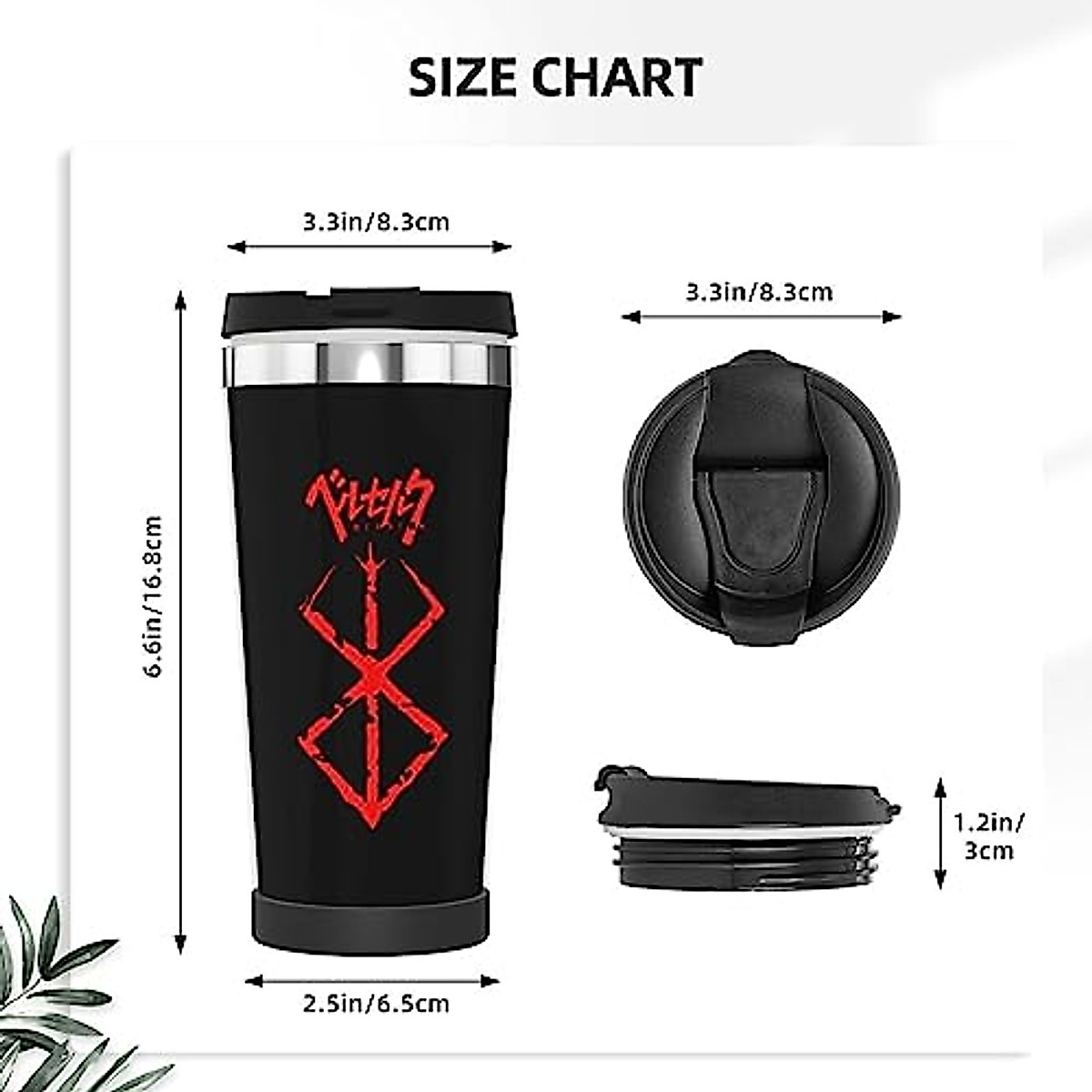 NzpoSt Coffee Mug Simpleness_Berserk Anime_Symbol Coffee Cup Double Insulated Stainless Steel Insulation Cup