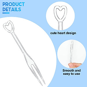 1000 Pcs Fruit Forks Disposable Plastic Cocktail Picks Small Appetizer Forks Safety Mini Forks for Appetizer Heart Shape Cute Mini Cake Forks Plastic Cocktail Picks Sticks for Party Food Dessert