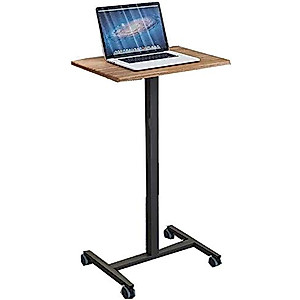 MObyat Lectern Podium Stand,Podium Laptop Computer Mobile Desk Cart Height-Adjustable Portable Presentation Podium Church Lecture Stand Brown Presentation Lectern