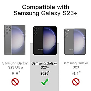 JETech 5 in 1 Matte Case for Samsung Galaxy S23+/ S23 Plus 6.6-Inch with 2 Screen Protector and 2 Camera Lens Protector, Translucent Back Protective Phone Cover, Tempered Glass Film (Black)