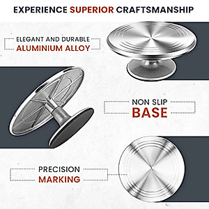12 Inch Aluminum Alloy Revolving Cake Stand, Cake Turntable for Decorating Rotating Cake Stand for Cupcakes, Pastries and Cake Decorations