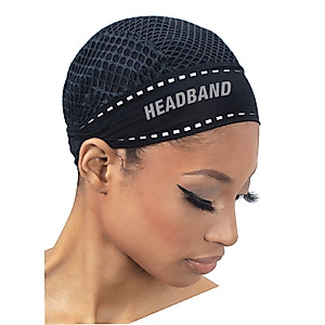 Freetress Create a Quick and Easy DIY Headband Wig In No Time Cooling HEADBAND CROCHET CAP (BLACK)