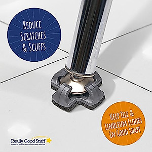 Really Good Stuff Fuzzy Feet Chair Glides - Set of 24 - Chair Leg Floor Protectors for Classroom Use