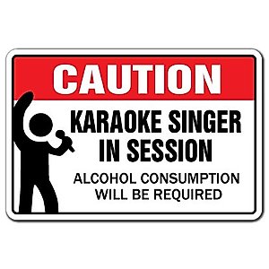 Karaoke Singer in Session Aluminum Sign Songs Music Singing bar Night | Indoor/Outdoor | 14" Tall
