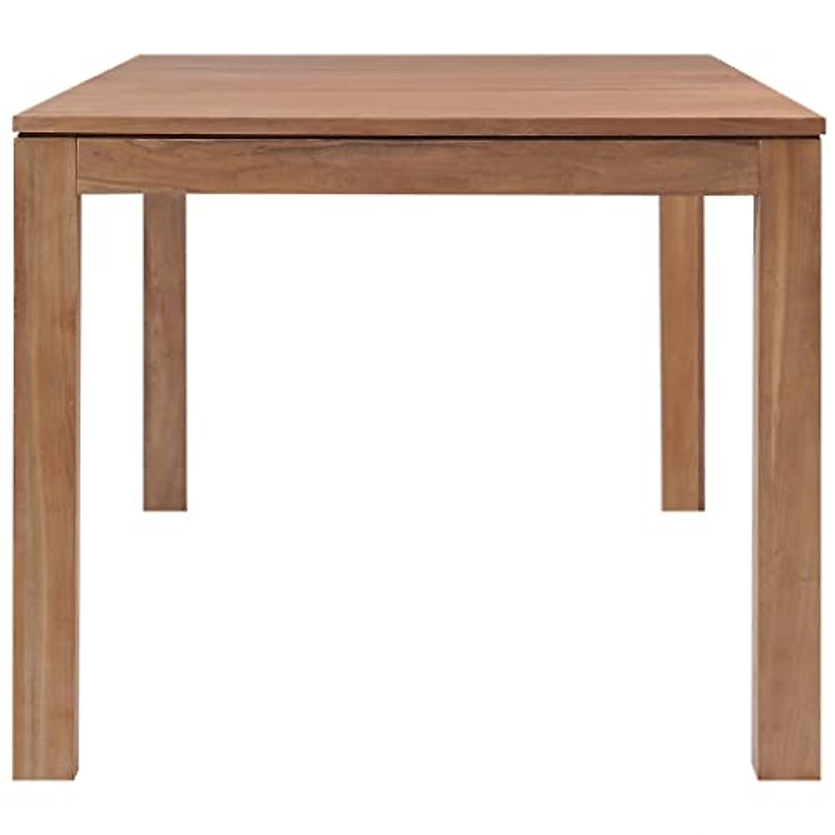 GOLINPEILO Solid Wooden Dining Table, Kitchen Solid Teak Wood with Natural Finish 70.9"x35.4"x29.9" -AA