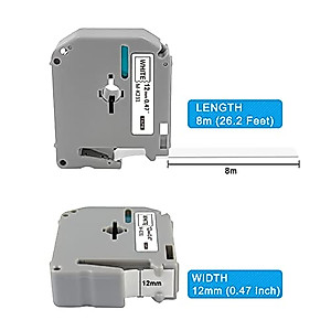 5P M-K231 M Tape MK231-731 12mm 1/2 Compatible with Brother M Label Tape 12mm 0.47 White/Color Label Maker M Tape Compatible with Brother PT-80 PT-70 PT-65 PT-55 PT-M95 PT-90