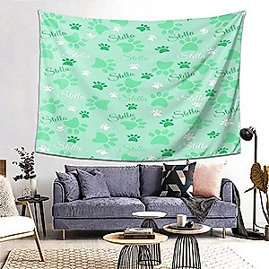 Personalized Dog Blanket Custom Dog Blanket Name Personalized Puppy Pet Blanket Dog Gift For Dog Lovers Mom Dad Cute Dog Paws Bones Soft Cozy Fleece Throw Blanket for Bed Sofa Couch Travel M For Teens