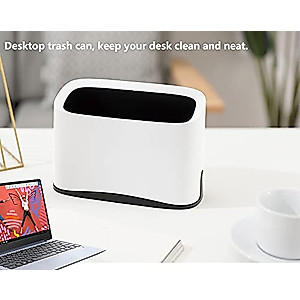 AYSUM Mini Countertop Trash Can with 100 Trash Bags, 1.5 L/0.40 Gal Tiny Desktop Trash Can, Mini Waste Basket Countertop Garbage Can for Vanity, Office, Coffee Table, Craft Room (White)