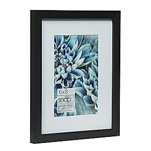 Snap 05FW1803 Wall Mount Mat Picture Frame, 6 inches x 8 inches, Black