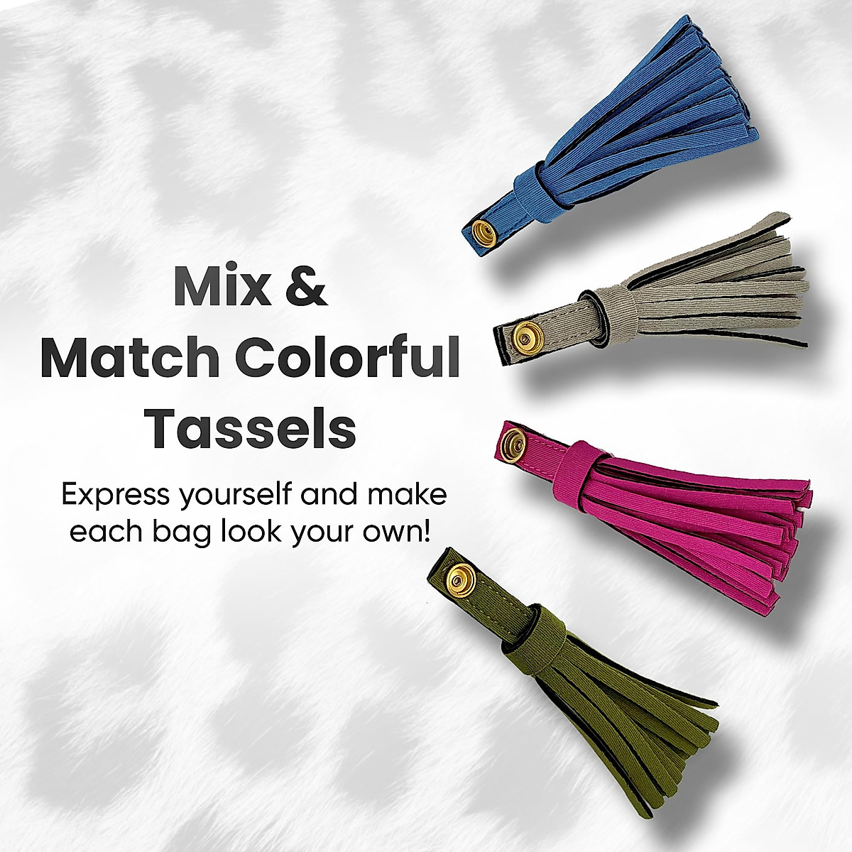 Cris Tassel Crossbody & Waist Bag with Adjustable Strap & Interchangeable Tassels – Includes Inside Pocket, Front Pocket and Back Pocket with Zipper – Durable Nylon Material Ideal for Travel, Cycling