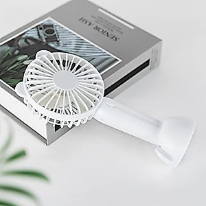 MILPROX Mini Handheld Fan, Updated Light Portable Personal Hand Fan Battery Operated USB Rechargeable 3 Speed Cute Fan Desk Table Fan for Kids Girls Woman Home Office Outdoor Travel-White New