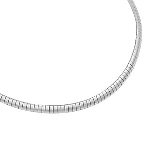Edforce Stainless Steel Italian Omega Chain Necklace (Silver, 6mm)