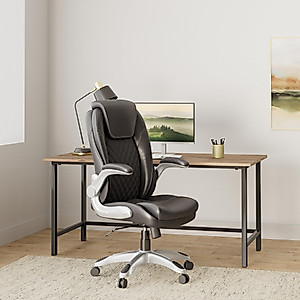 Staples Sorina Bonded Leather Chair (Black, Sold as 1 Each) - Adjustable Office Chair with Plush Padding, Provides Lumbar, Arm and Head Support, Perfect Desk Chair for the Modern Office