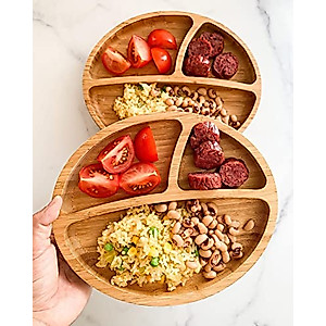 Avanchy Baby Toddler Feeding Suction Plate + Soft Tip Spoon Babies Set | Divided Bamboo Stay Put Plates | BPA Free | Fits Most Highchairs | 7” × 2” - Pink