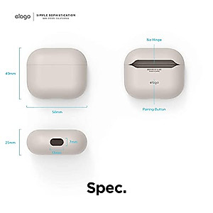 elago Liquid Hybrid Case Compatible with AirPods 3rd Generation Case - Compatible with AirPods 3 Case Cover, Triple Layer Protection, Wireless Charging, Shock Resistant, Easily Cleaned (Stone)