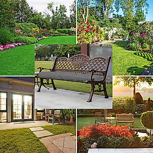 Eoieov Outdoor Bench Cushion Black Non-Slip Patio Bench Cushions for Outdoor Furniture ，Thick Tufted Patio Chair Pads 40 inch for Swing Chair, Wicker Loveseat Settee,40 * 20"