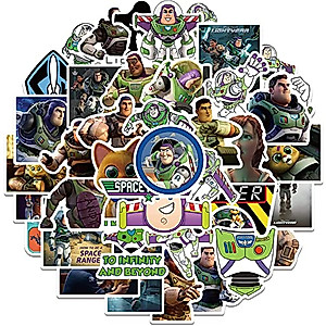 50Pcs Buzz Lightyear Stickers ， Cool Cartoon Movie Stickers Space Ranger Stickers Vinyl Waterproof Maverick Stickers for Water Bottle,Skateboard,Laptop,Phone,Computer, Car Decals Gifts for Adults Teens Kids for Party Decor (Buzz Lightyear)