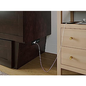 AFI, Monroe Murphy Bed Chest with 6 inch Memory Foam Folding Matttress, Built-in Charging Station and Storage Drawer, Full, Espresso
