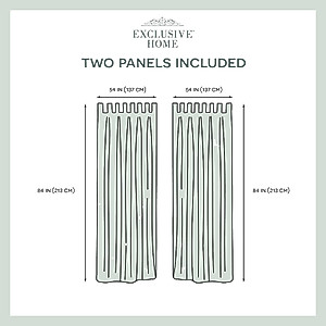 Exclusive Home Cabana Solid Indoor/Outdoor Light Filtering Hook-and-Loop Tab Top Curtain Panel Pair, 54"x84", Winter White