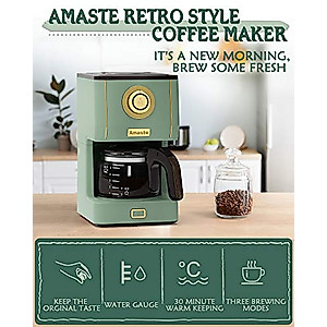 Amaste Retro Coffee Maker & Toaster Set- Matcha Green